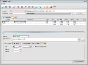 Anagrafica distinta base | Manuale software gestionale Atlantis Evo